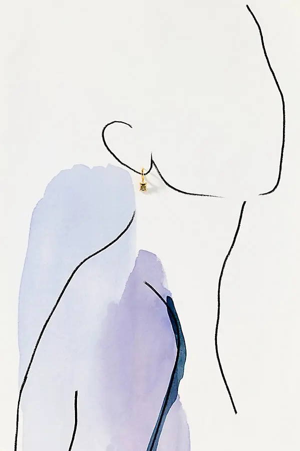 Chan Luu Tab Gemstone Drop Hoop Earrings