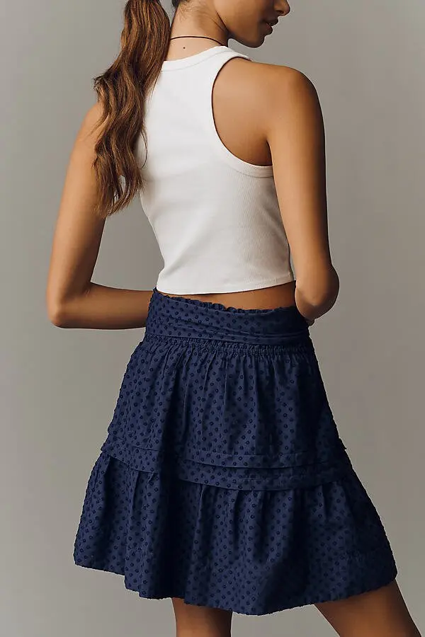 THE SOMERSET COLLECTION BY ANTHROPOLOGIE Tiered Mini Skirt