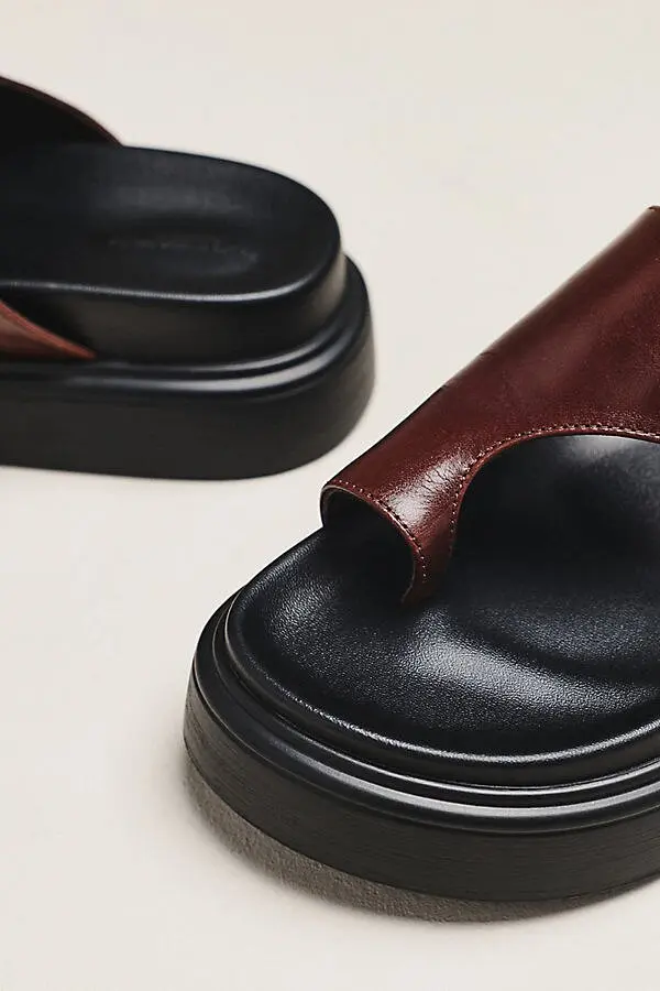 TONY BIANCO Jazzy Toe Loop Slip-on Sandals - Chocolate