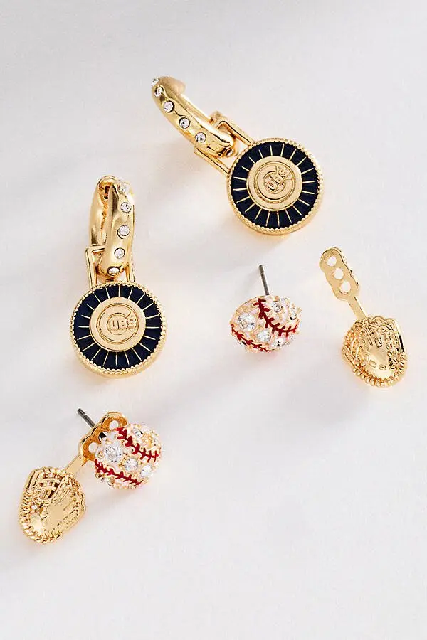Baublebar Baseball Icons Hoop Earring Set - Chicago Cubs