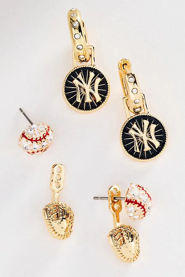 Baublebar Mlb Hoop Earrings, Set Of 2 - New York Yankees