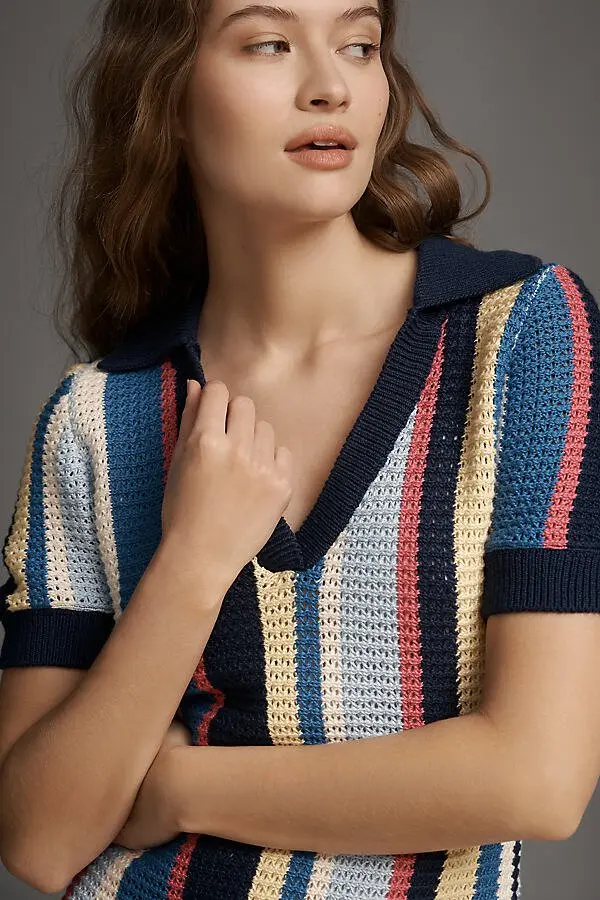 Maeve Collared Knit Mini Dress