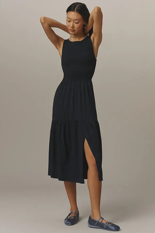 NATION LOS ANGELES Clemente 100% Cotton Midi Dress