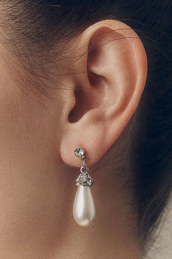 Anthropologie Vintage Pearl Drop Earrings