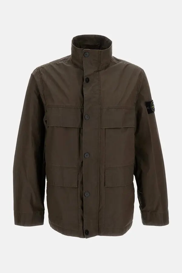 Stone Island Waxed Field Jacket - Brown