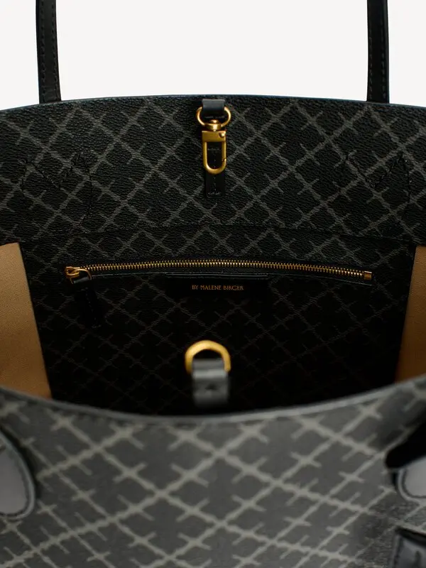 BY MALENE BIRGER Abigail Printed Tote Bag - Charcoal
