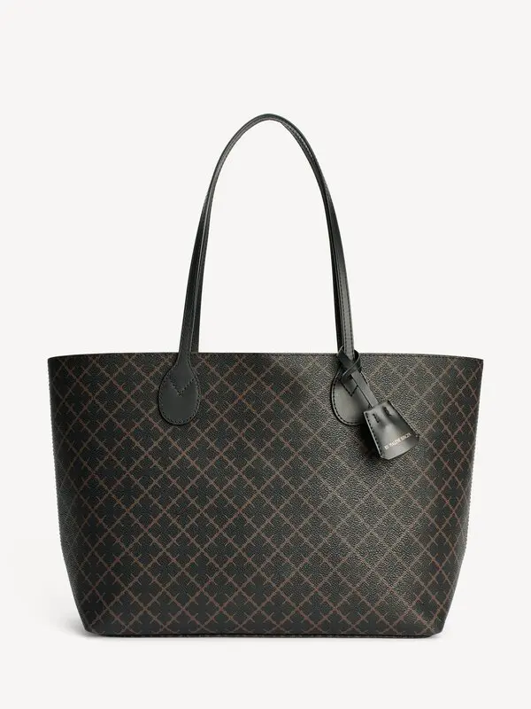 BY MALENE BIRGER Abigail Printed Tote Bag - Dark Chokolate