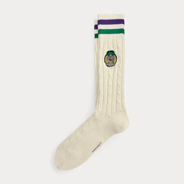Ralph Lauren Cable-knit Cricket Crew Socks - Cream