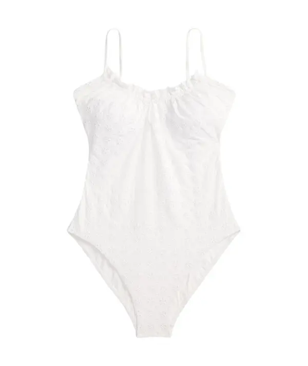 Ralph Lauren Eyelet Embroidered One-piece Swimsuit - White