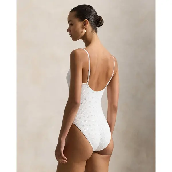 Ralph Lauren Eyelet Embroidered One-piece Swimsuit