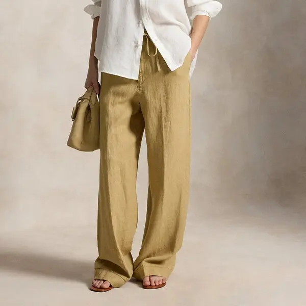 Ralph Lauren Linen Drawstring Pant - Classic Camel