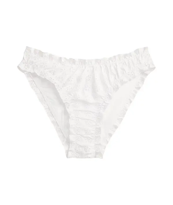 Ralph Lauren Eyelet High-leg Scoop Bikini Bottom - White