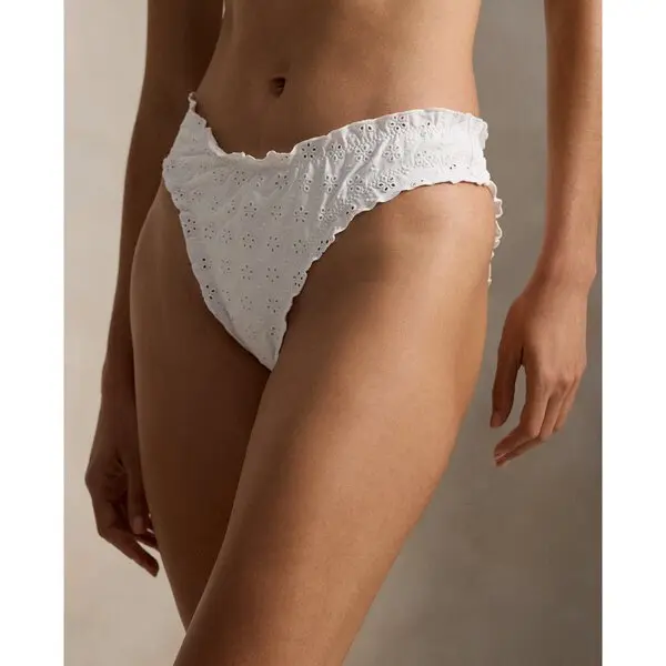 Ralph Lauren Eyelet High-leg Scoop Bikini Bottom