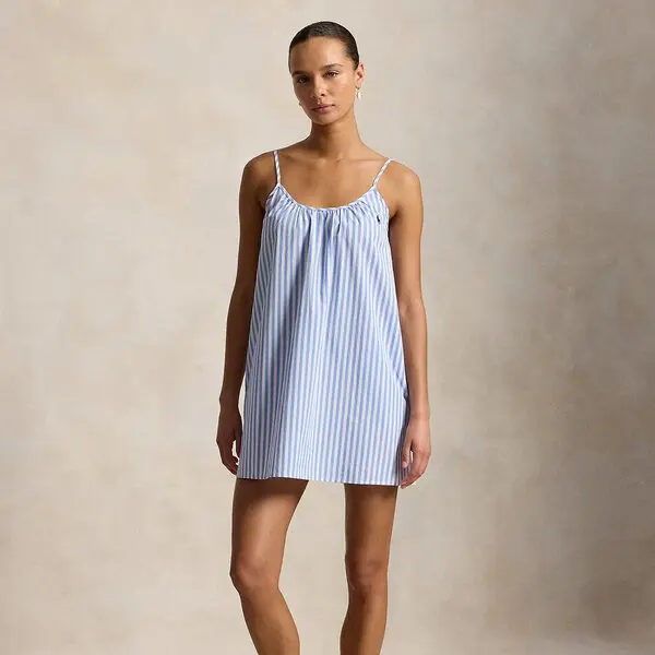 Ralph Lauren Striped Cotton Cami Sleep Dress - Wide Stripes