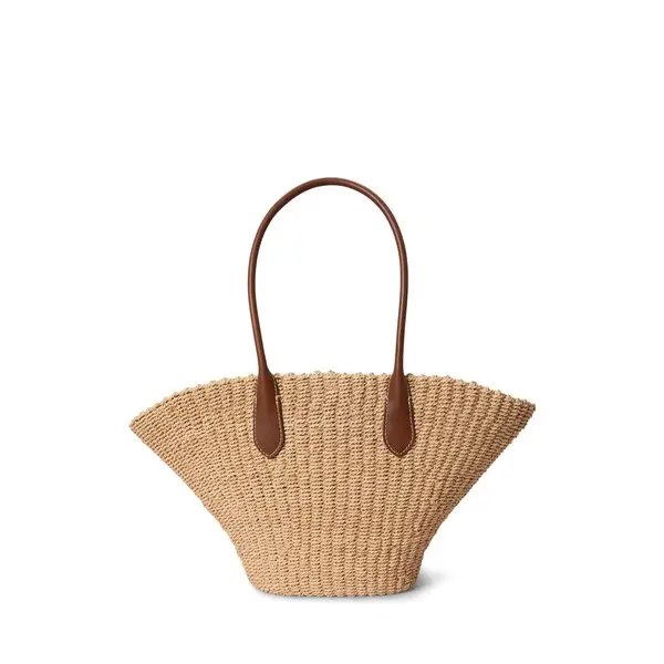 Ralph Lauren Bellport Raffia Basket Tote