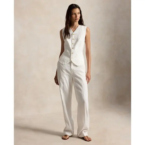 Ralph Lauren Buttoned Linen Vest - Nevis