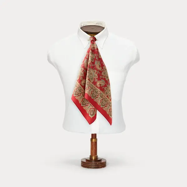 Ralph Lauren Paisley Silk Western Ascot - Faded Red