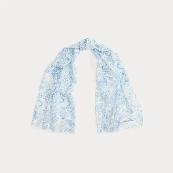 Ralph Lauren Paisley Cotton-silk Scarf - Blue Note