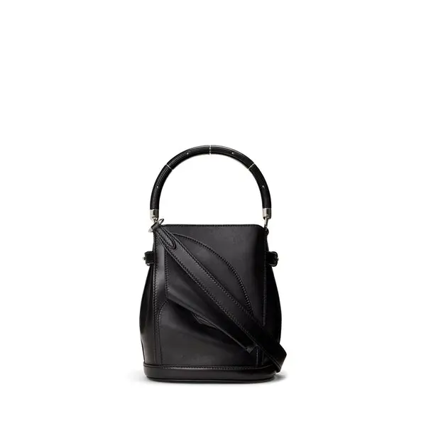 Ralph Lauren Small Floral Bucket Bag - Black
