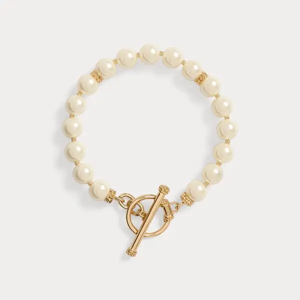 Ralph Lauren Gold-plated Faux Toggle Bracelet - Pearl