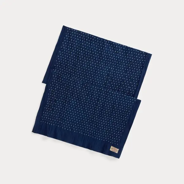 Ralph Lauren Indigo Dot-print Cotton Scarf - Dark Indigo