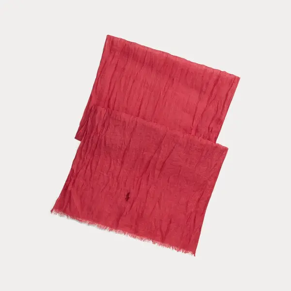 Ralph Lauren Lightweight Linen Scarf - Nantucket Red