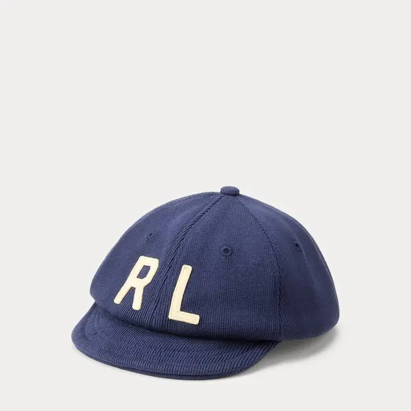 Ralph Lauren Rib-knit Letter Cap - Newport Navy