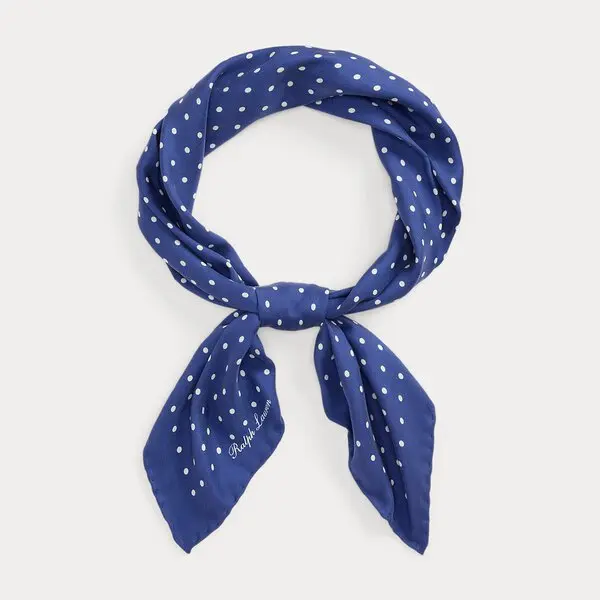 Ralph Lauren Polka-dot Silk Neckerchief - Royal Blue