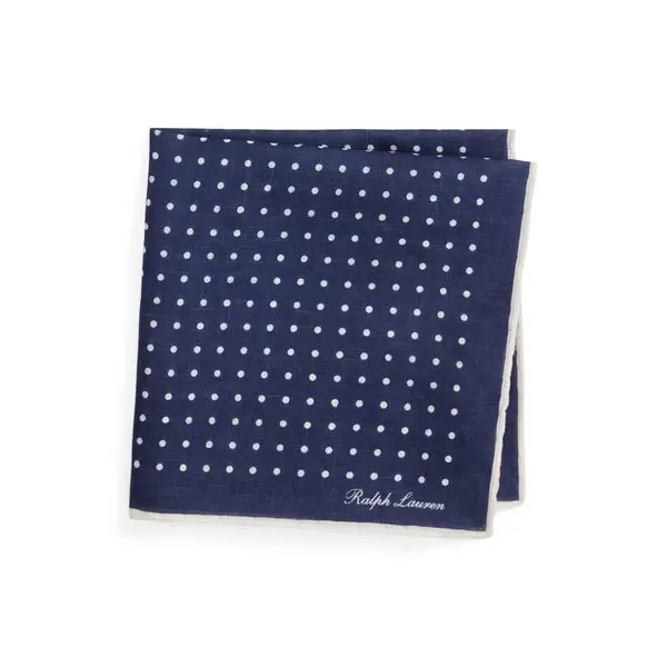 Ralph Lauren Dot-print Linen Pocket Square