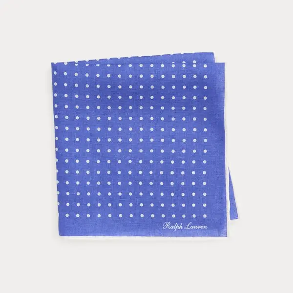 Ralph Lauren Dot-print Linen Pocket Square - Royal Blue