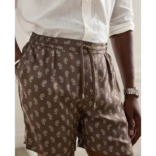 Ralph Lauren Pine-print Silk Twill Shorts