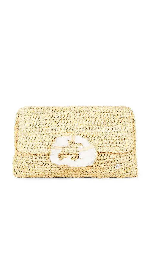 FLORABELLA Esplendor Crochet Raffia Clutch