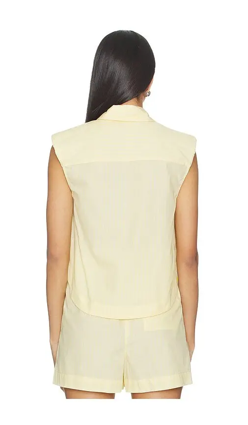 Simkhai Winslow Cropped Shirt - Lemon