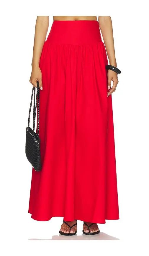 Susana Monaco Drop Waist Maxi Skirt - Red