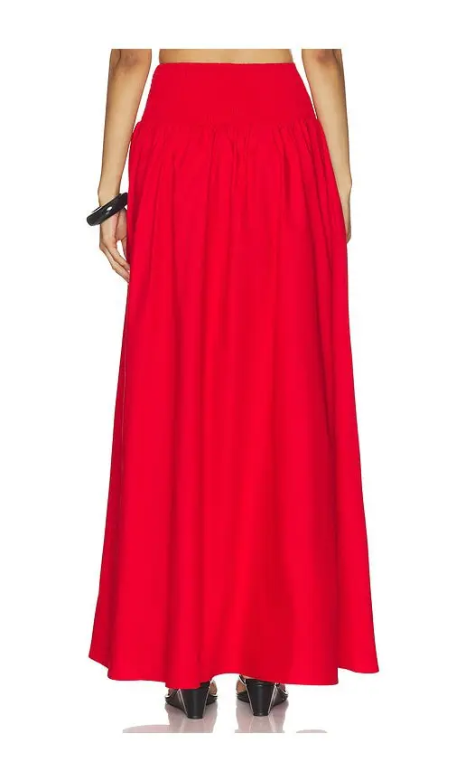 Susana Monaco Drop Waist Maxi Skirt - Red