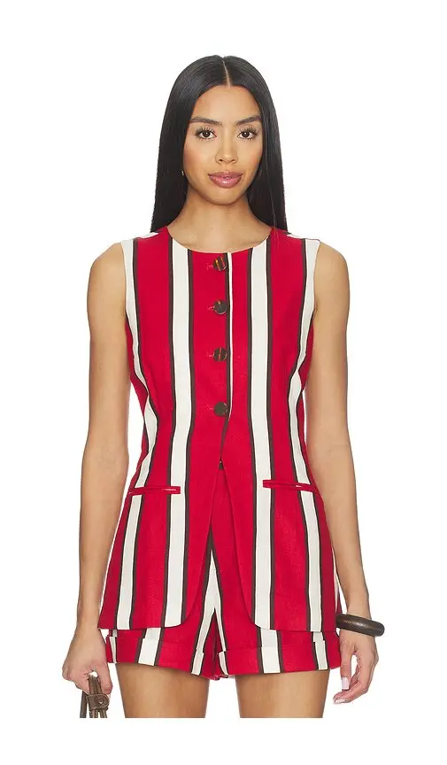 SIMONMILLER Del Mar Linen Vest - Red