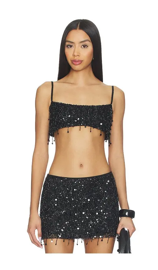 ASTA RESORT Yasmin Bralette Top In . Also - Black