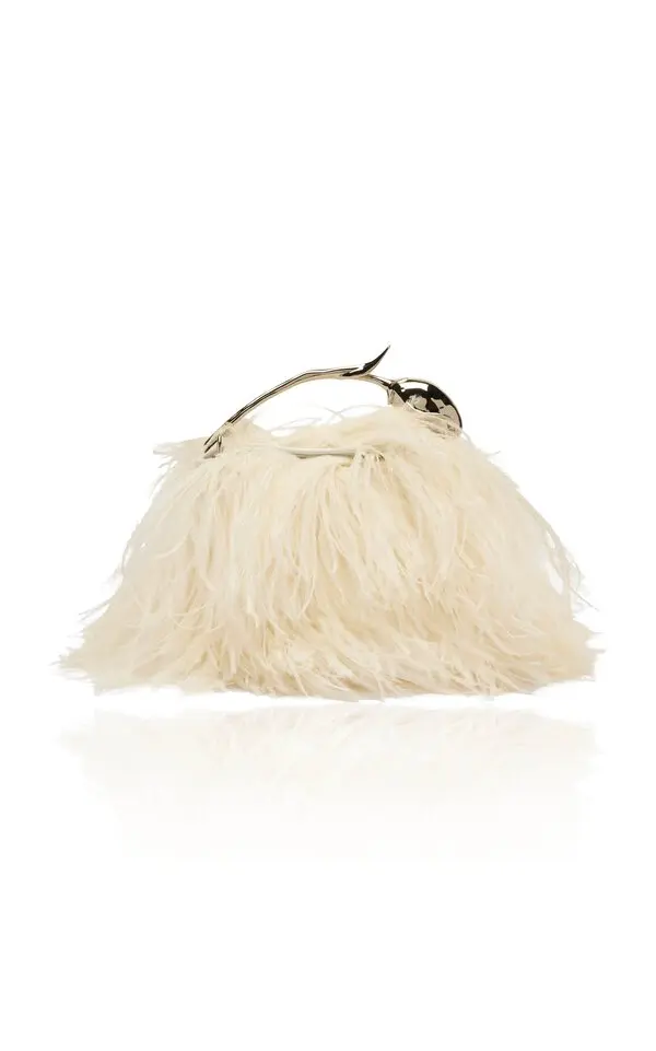 Erdem Feathers Mini Bloom Bag - Ivory