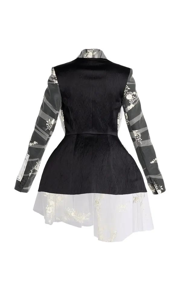 Erdem Embroidered Tulle Fitted Blazer