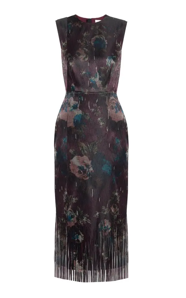 Erdem Cotton-blend Jacquard Fringed Midi Dress