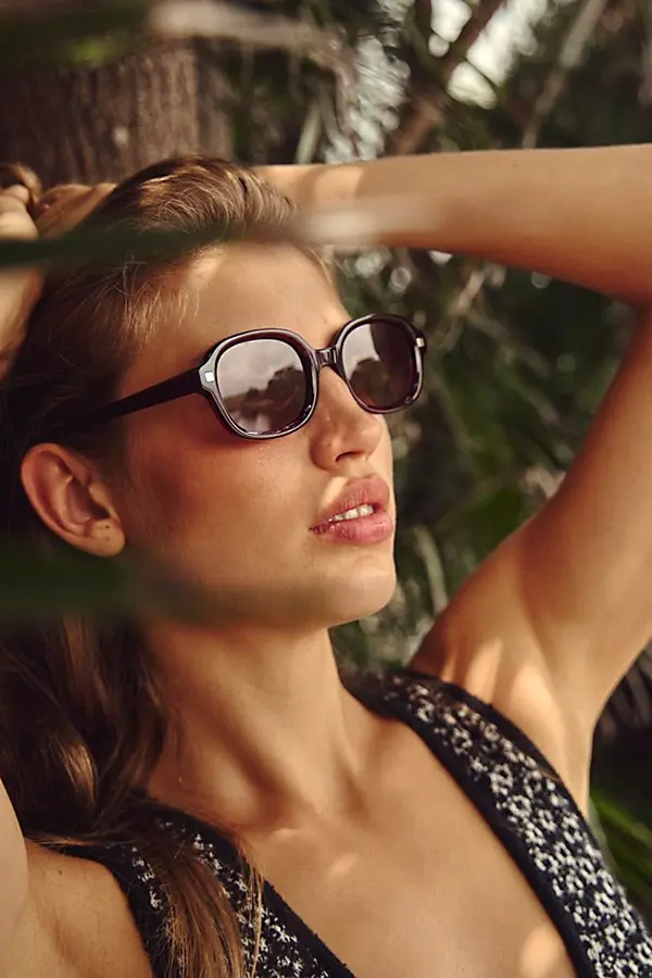 Free People Joie Round Polarized Sunglasses