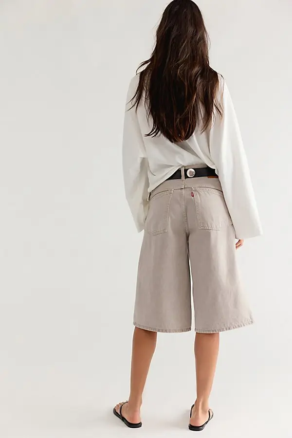 LEVI'S Super Baggy Knee-length Denim Shorts - Pebbled Path