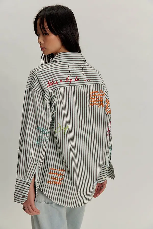 Free People Summer Road Trip Button Down