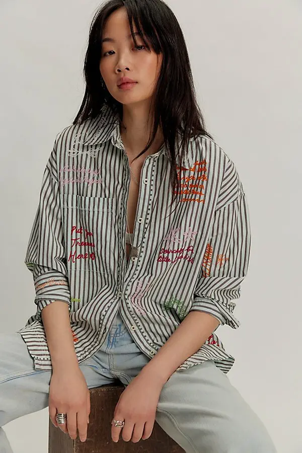 Free People Summer Road Trip Button Down