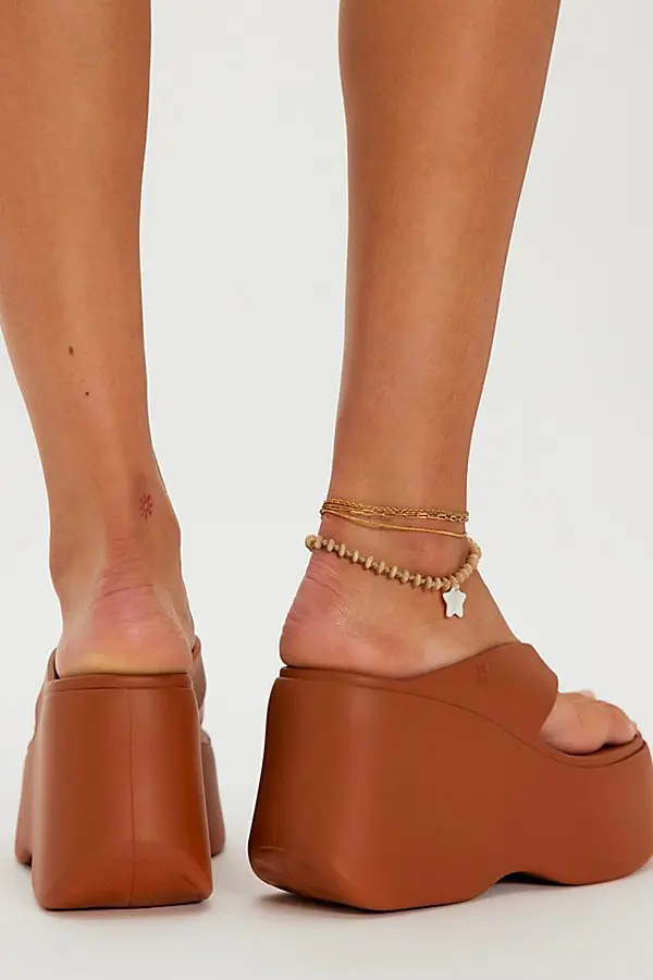 Melissa Free Thong Platform Wedge Sandals - Brown