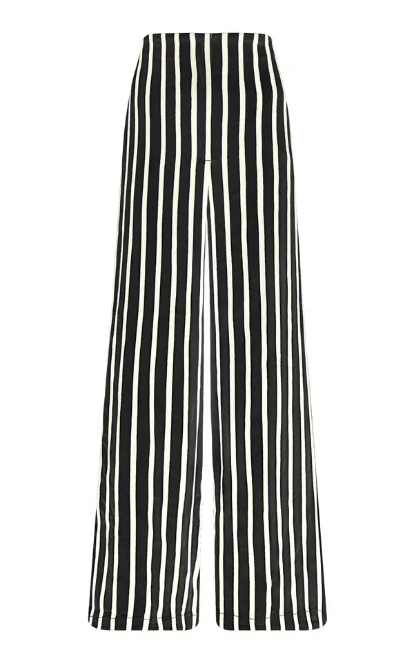 ANDRES OTALORA Lo Harias Embroidered Wide-leg Pants
