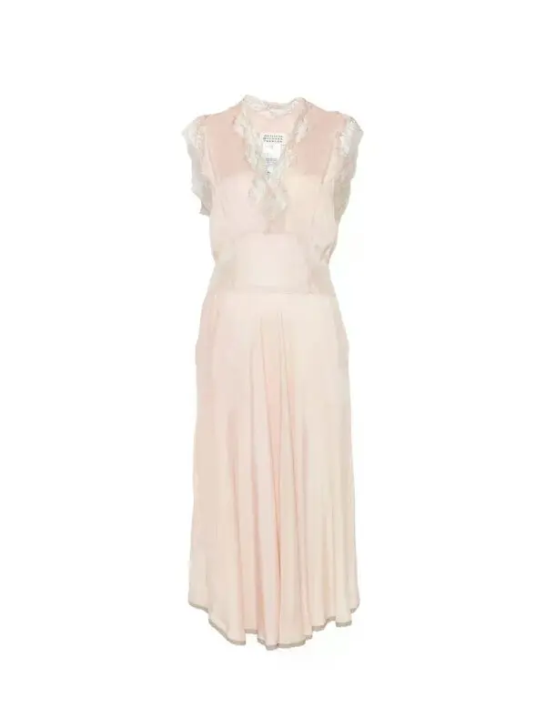 MAISON MARGIELA Midi Silk Dress - Pink