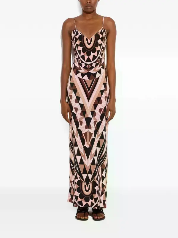 Emilio Pucci Manuba Geometric-pattern Dress - Brown