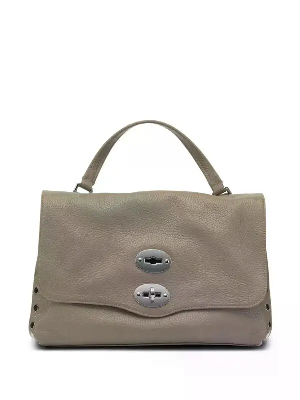 ZANELLATO Postina Turnlock Leather Tote Bag - Grey