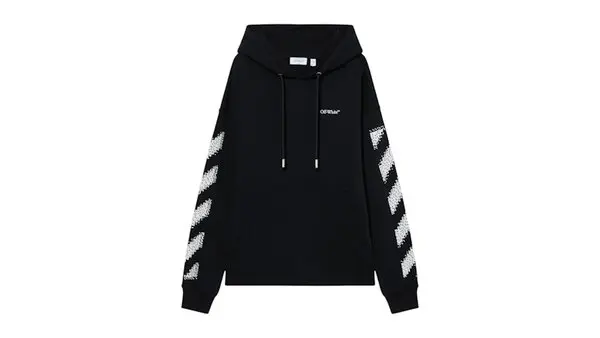 Off-White Pixel Diagonal Skate Hoodie - Black/white